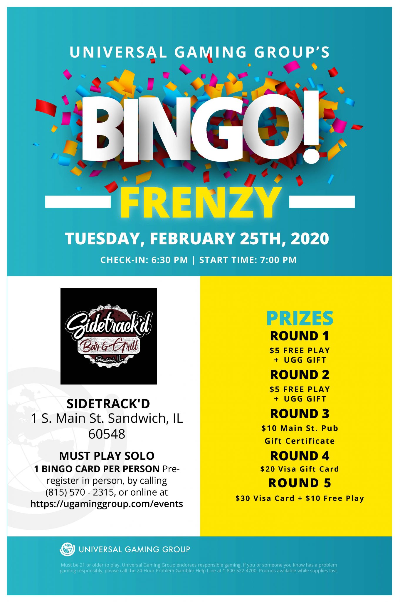 Bingo Frenzy Sidetrack d Universal Gaming Group bingo-frenzy-sidetrack-d-universal-gaming-group
